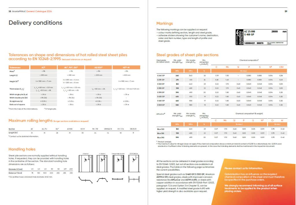 Gesamtkatalog | ArcelorMittal Spundwand